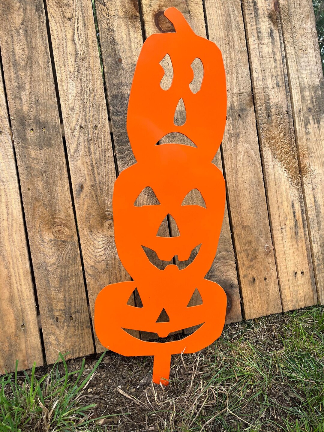 Jack-o-lantern Stack Garden Stake: Powder Coated Metal Pumpkin Decor - Etsy