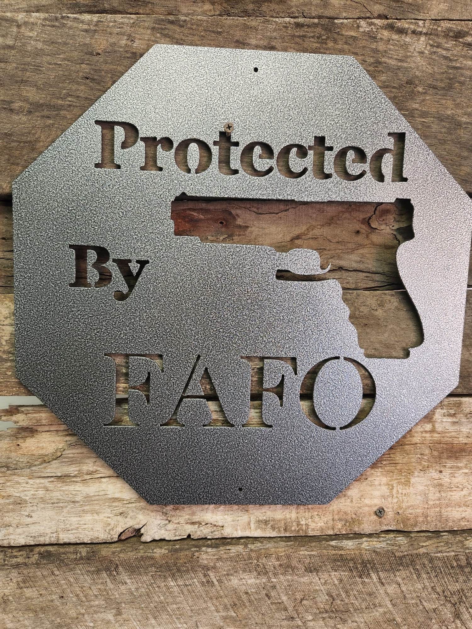 Protected by FAFO, Metal Sign, Hanging Sign, Home Security - Etsy