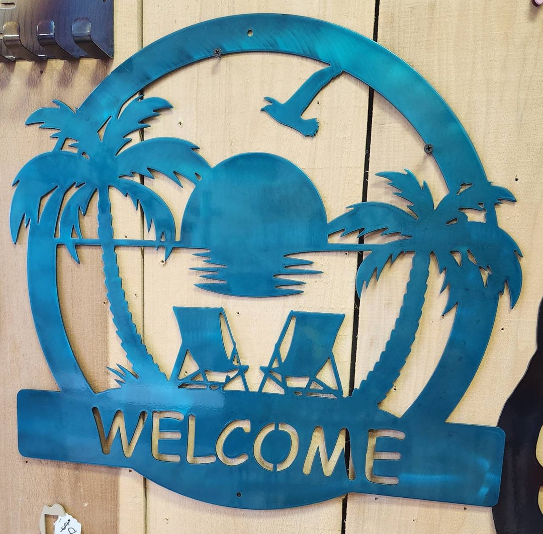 20 Steel Beach Sunset Sign Personalized Adirondack - Etsy