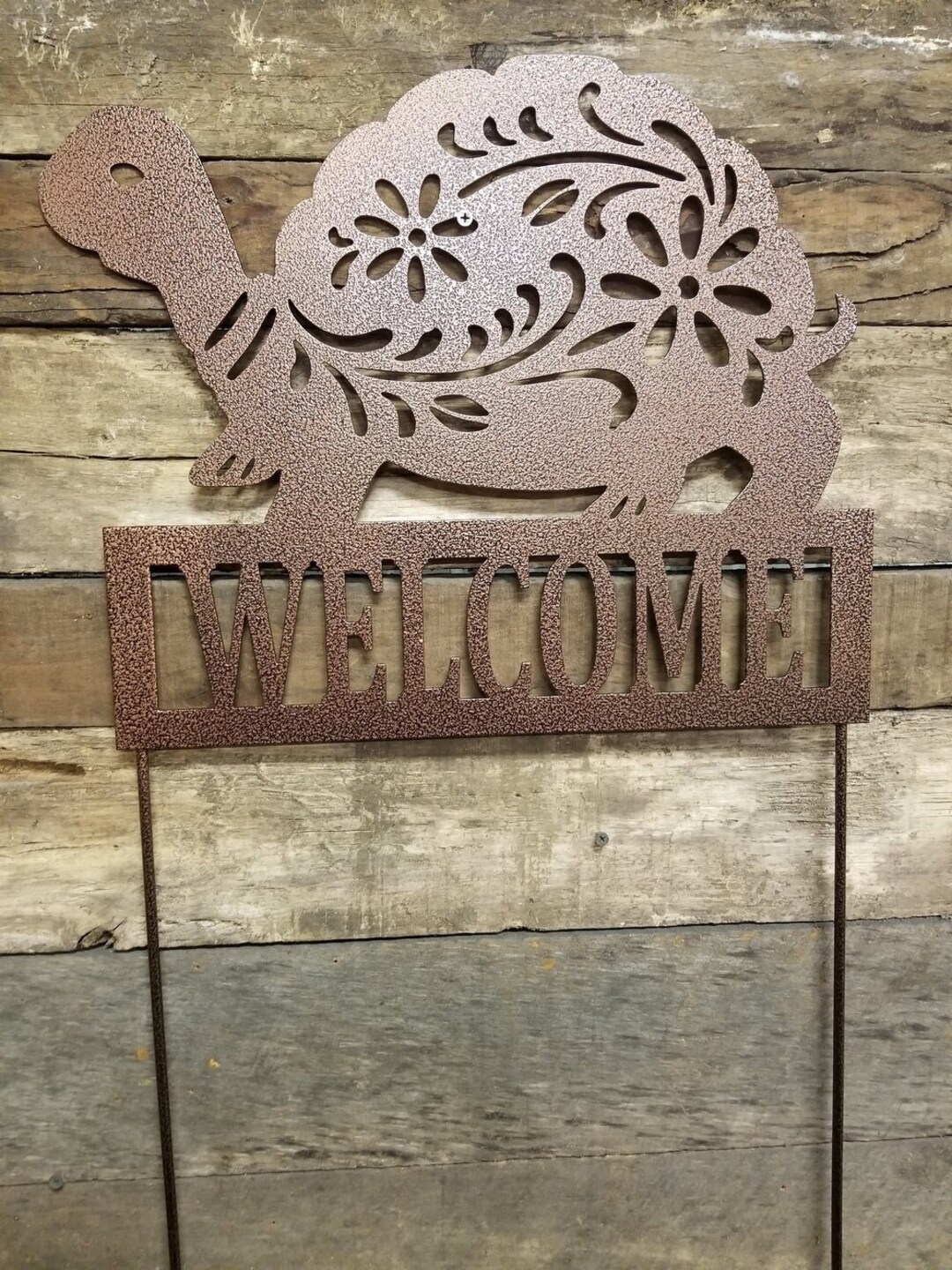 Fancy Turtle, Welcome, Metal Wall Decoration - Etsy