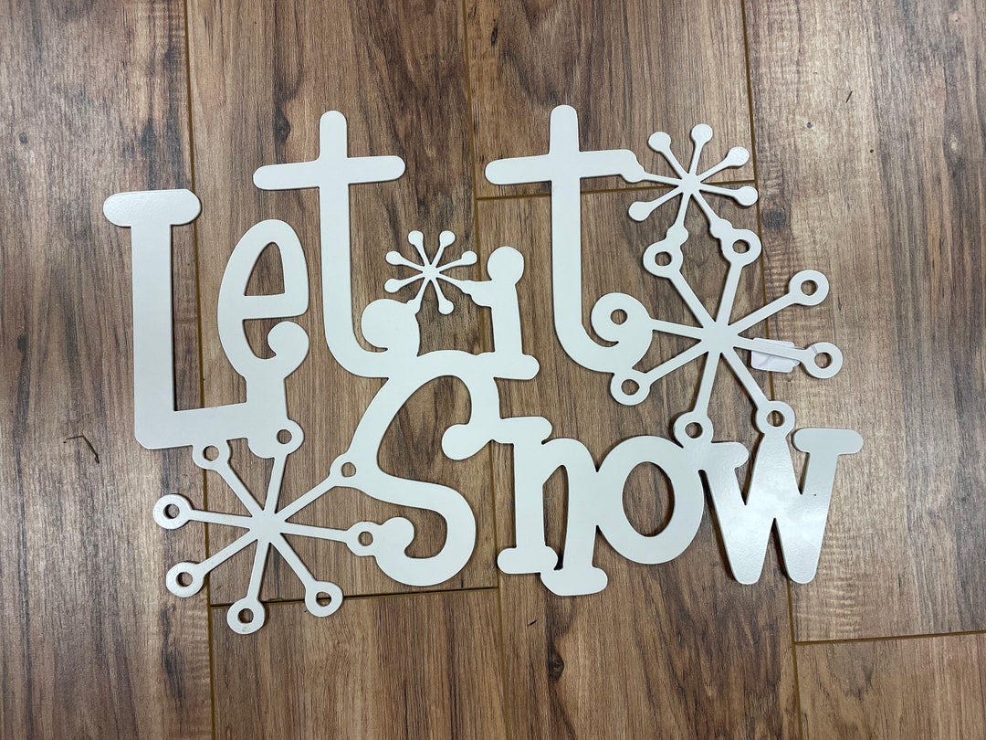Let It Snow, Metal Sign, Wall Hanging, Winter - Etsy