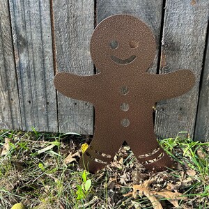 Metal Christmas Garden Stakes, Gingerbread, Trees, Snowman, Winter Yard ...