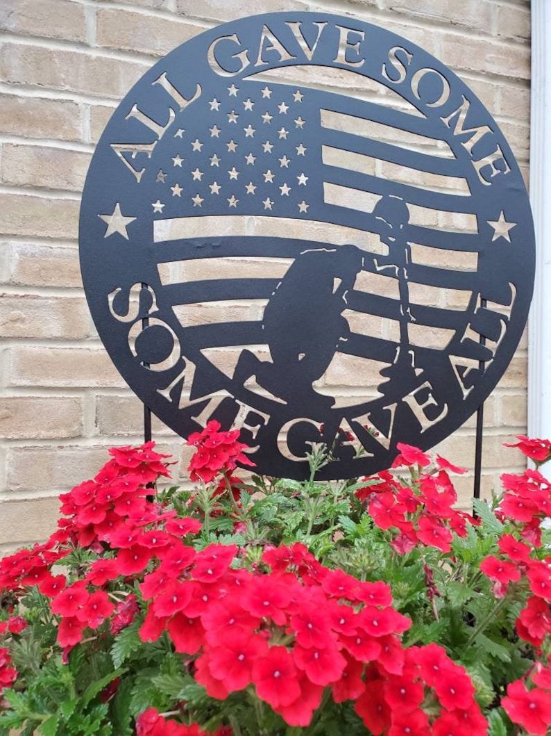 Veteran Memorial Metal Sign, Garden Decor - Etsy