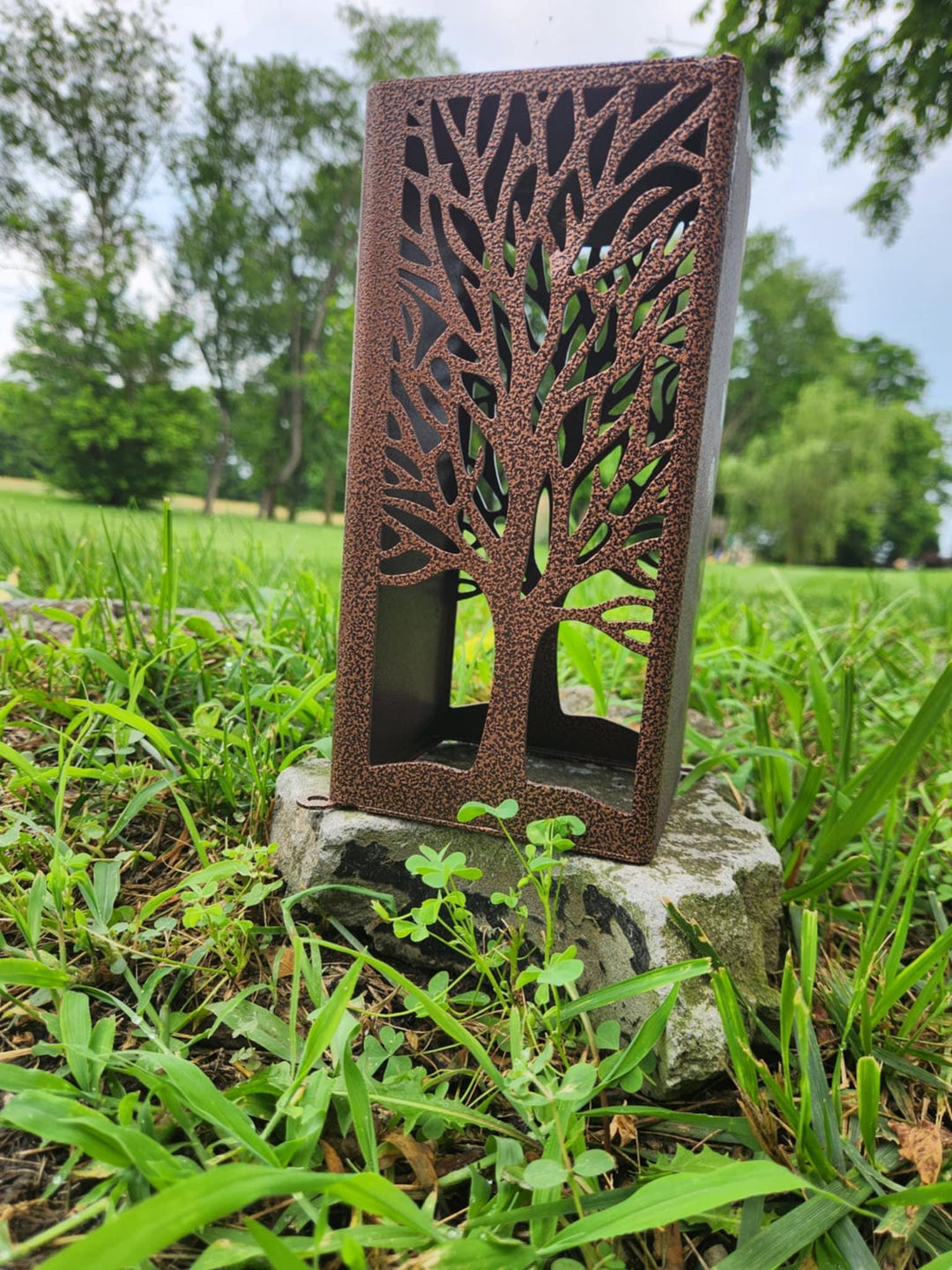 Custom Steel Solar Pathway Light: Tree Design, House Numbers - Etsy