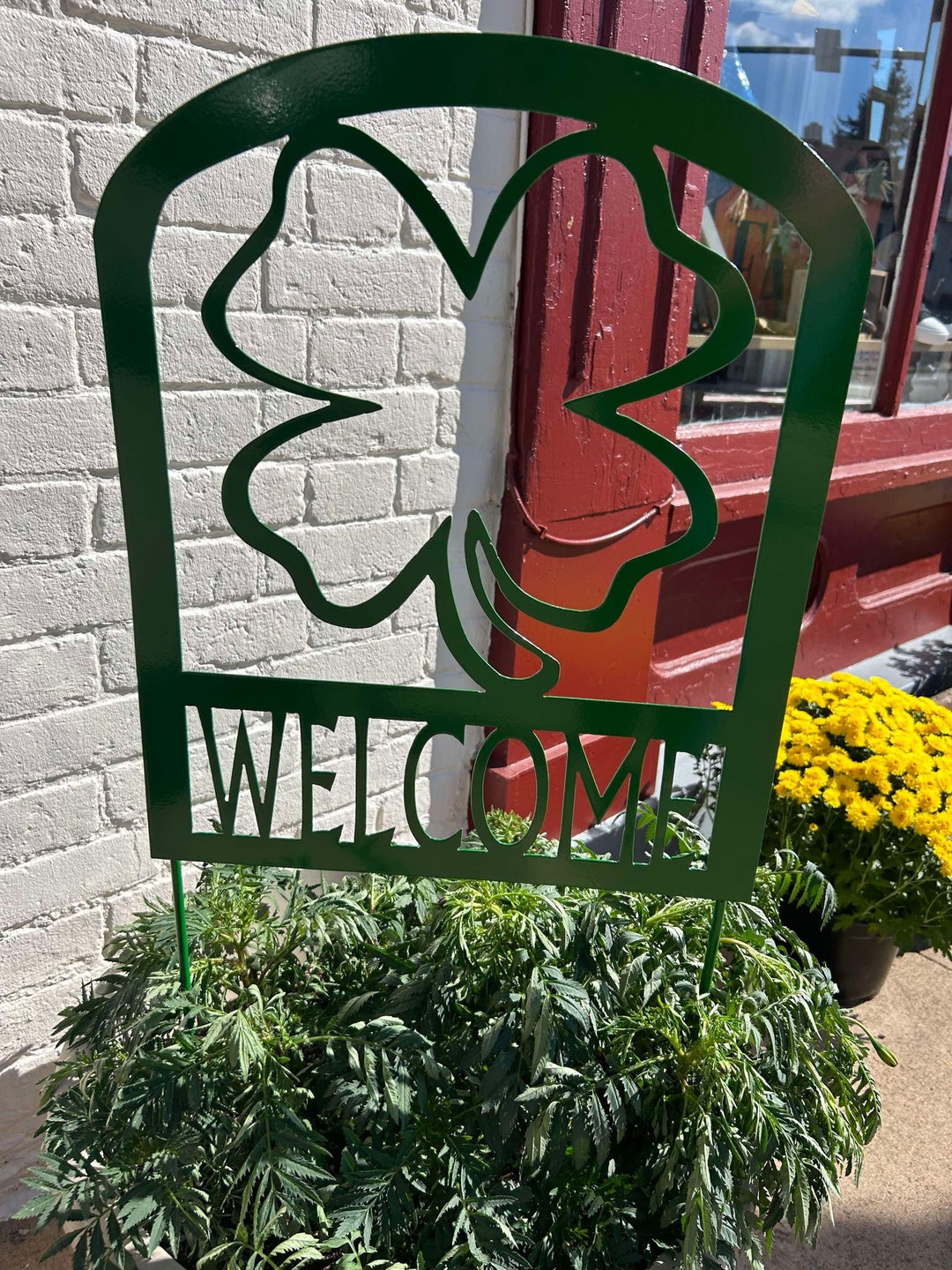 Metal Shamrock Welcome Sign, Steel St Patrick's Day Yard Decor - Etsy