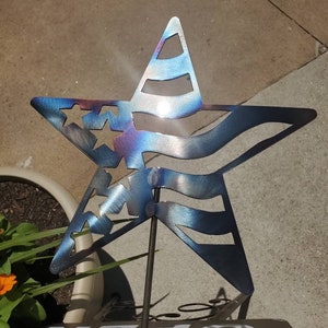 Star Shaped Metal Flag Made in the USA Garden Stake - Etsy
