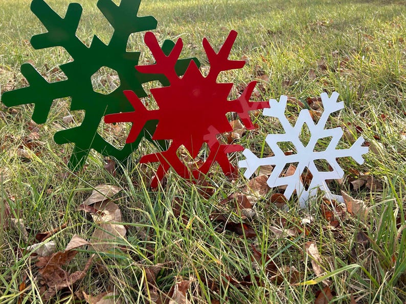 Wintery Mix, Snowflake Garden Decor, Yard Decor, Snowflakes, Metal ...