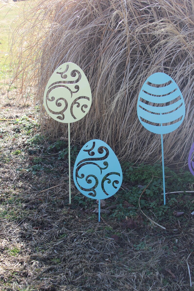 Easter Egg Metal Garden Decor Easter Egg Yard Decorating - Etsy