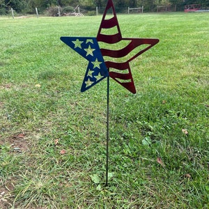 Star Shaped Metal Flag- Made in the USA, Garden Stake - Etsy