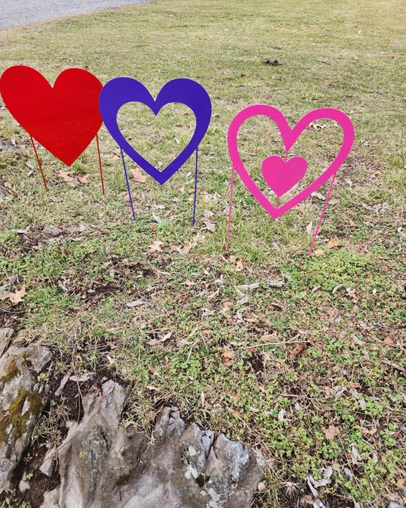 Heart Garden Decoration, Valentine's Garden Decor, February - Etsy