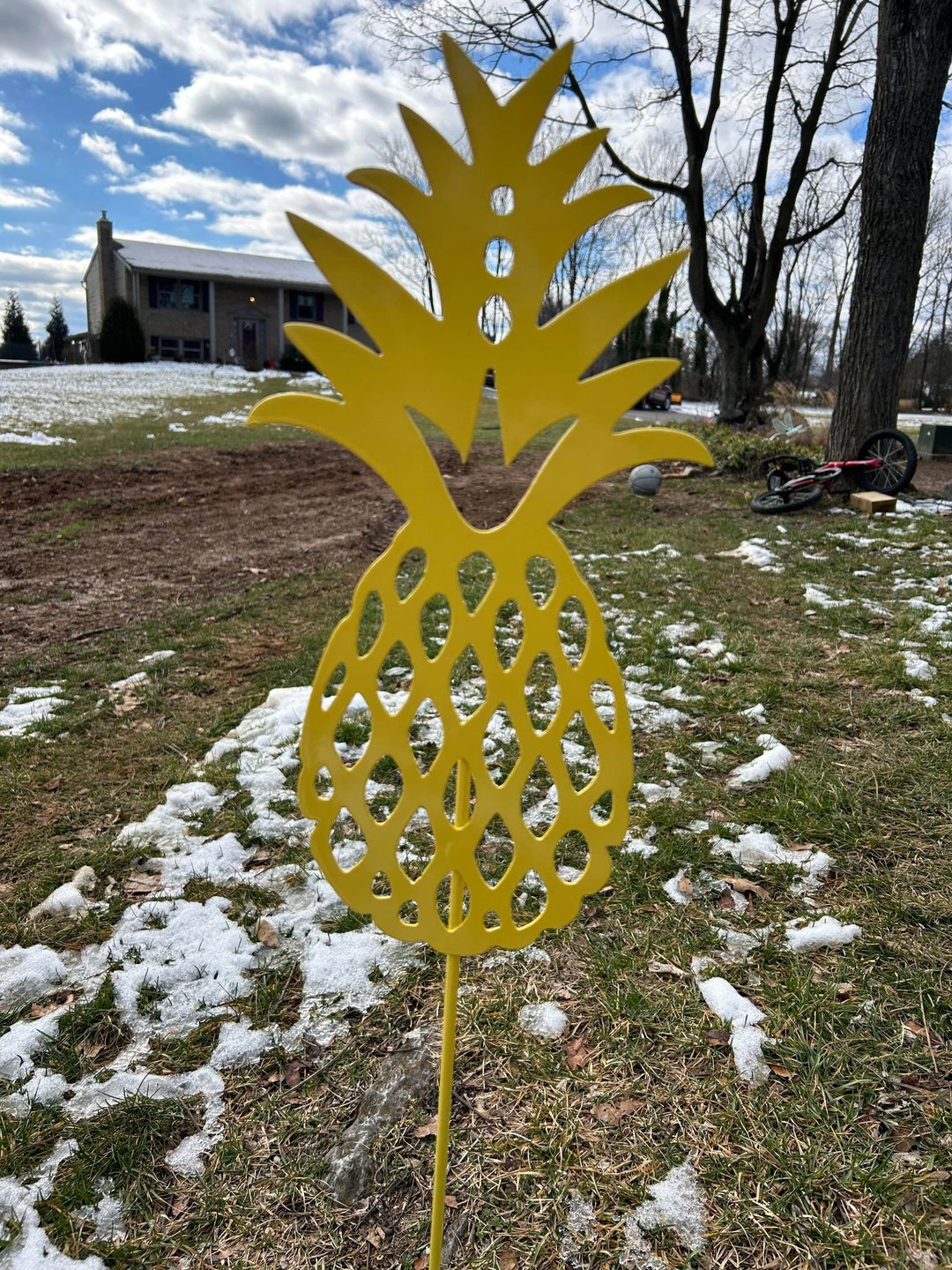 Pineapple Metal Garden Stake, Fun, Yellow, Fruit, Yard Decor - Etsy