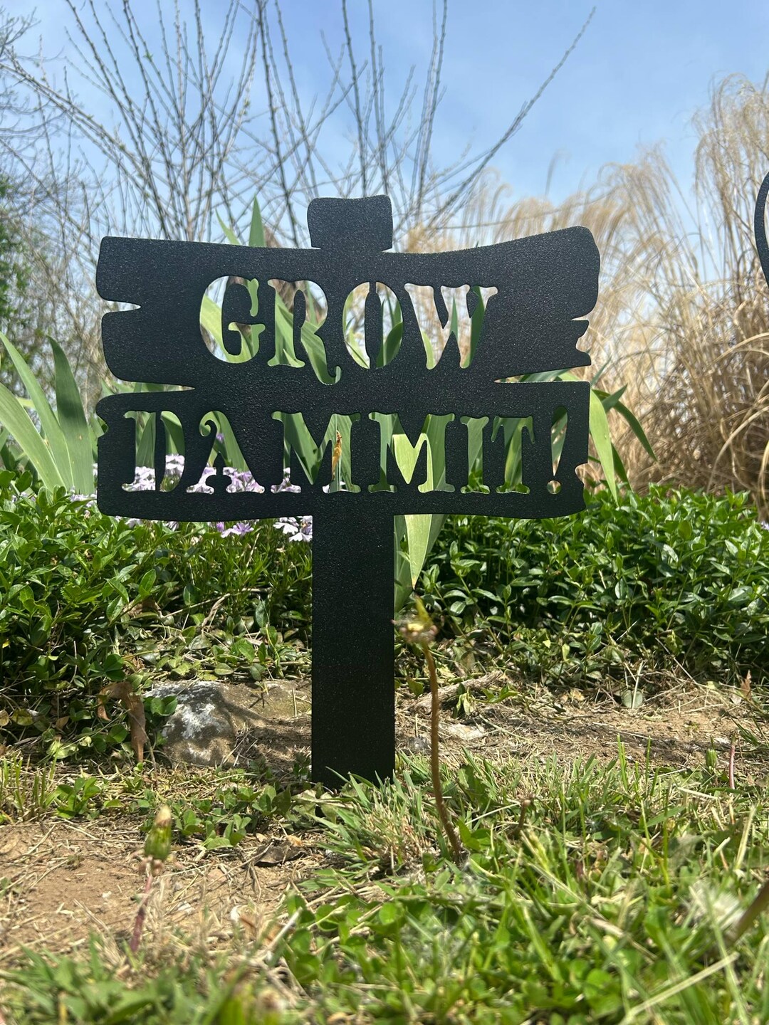 Grow Dammit, Funny Garden Sign, Metal Art, Yard Stake - Etsy
