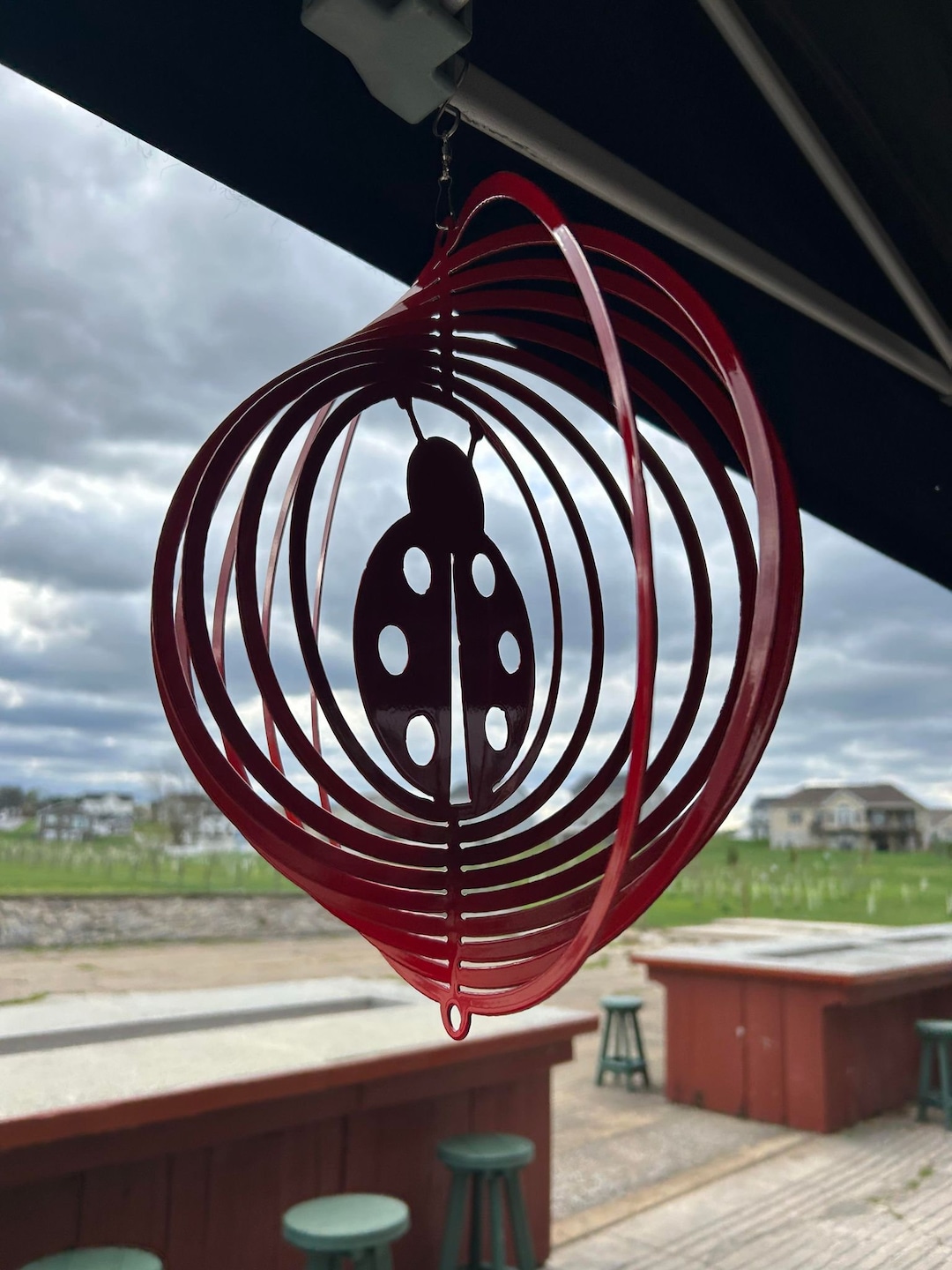 Ladybug Wind Spinner, Mother's Day, Metal, Summer and Spring Decoration ...