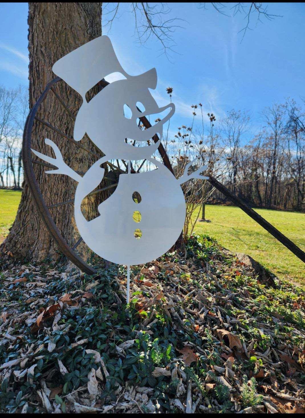 Snowman, Garden Stake, Outdoor Decorations, Winter Decorations - Etsy