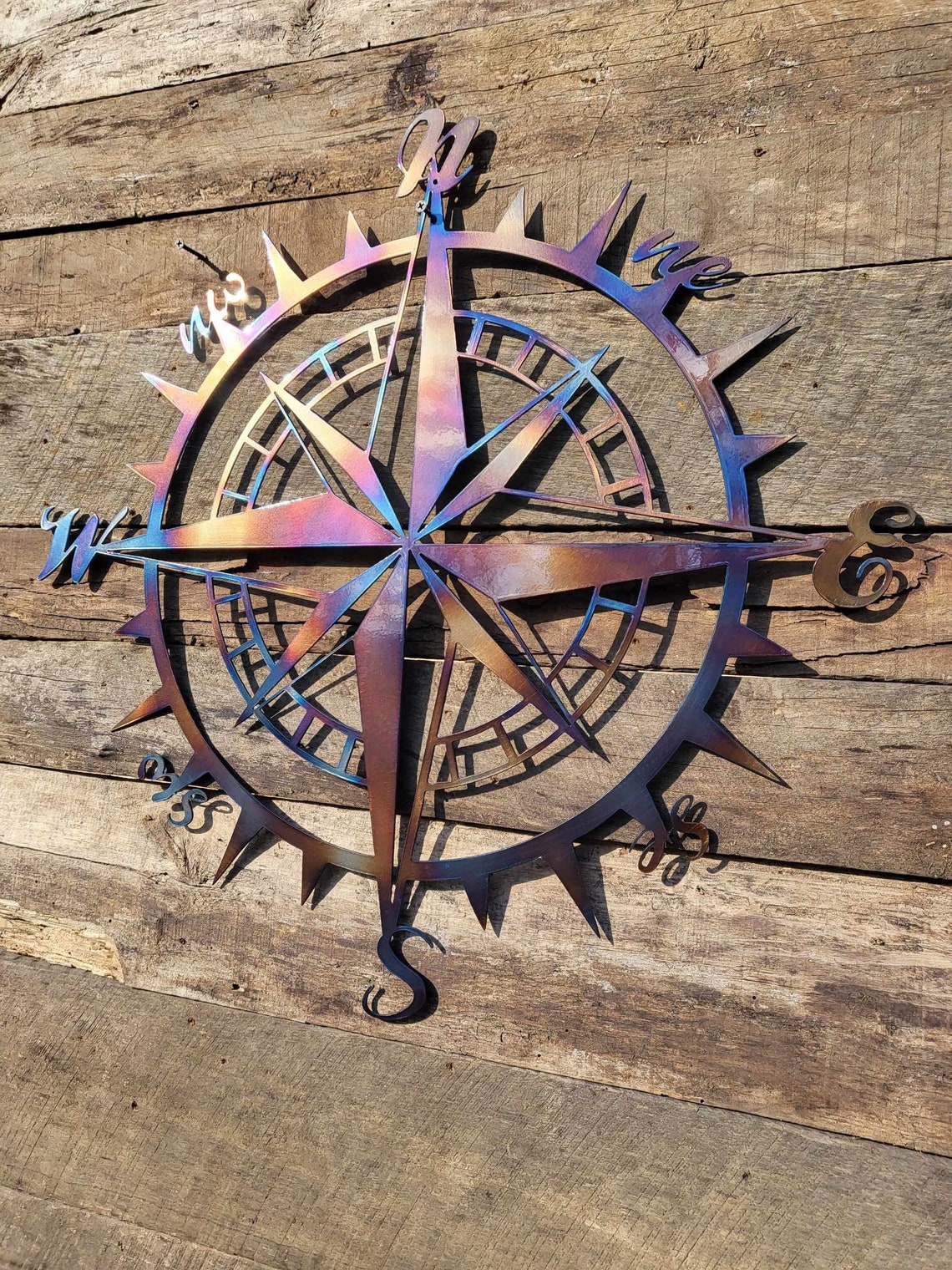 Metal Nautical Compass, Coastal Decor, Metal Sign, Indoor, Outdoor - Etsy