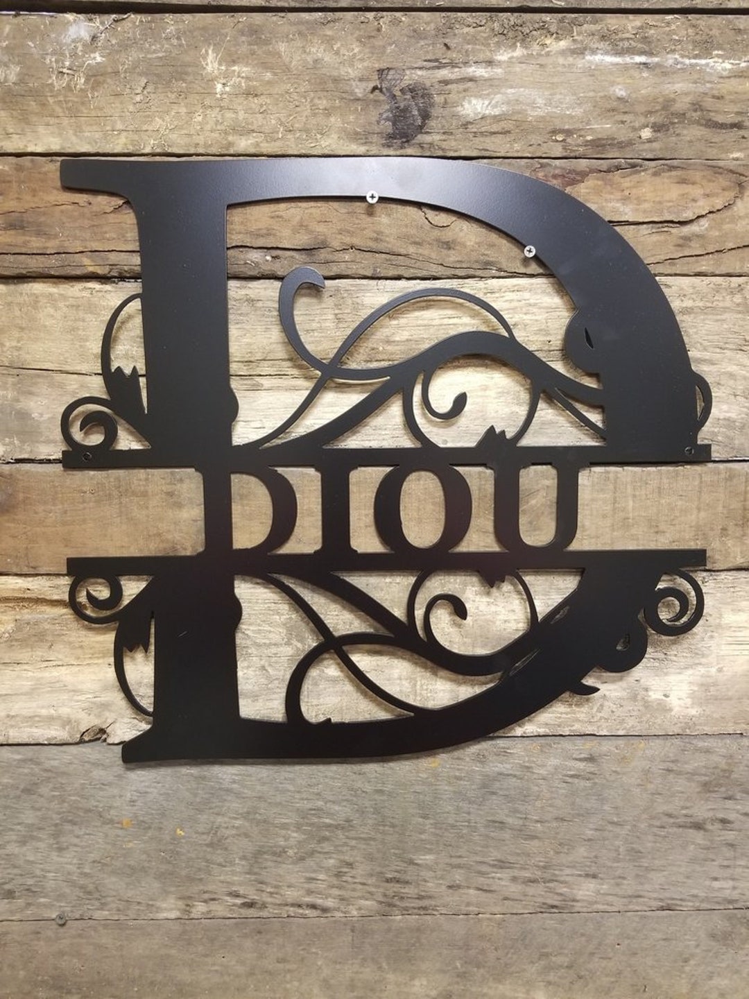 Monogram With Family Name, Personalized, Indoor, Outdoor, Metal Sign ...