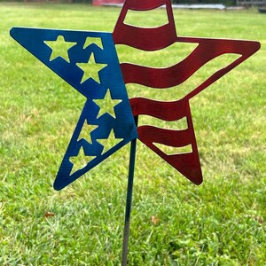 Star Shaped Metal Flag- Made in the USA, Garden Stake - Etsy