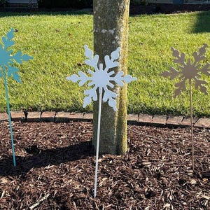 Snowflakes, Winter Wonderland, Garden Stake, Metal Yard Decoration - Etsy