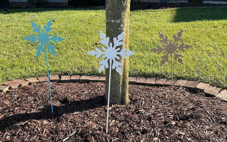 Snowflakes, Winter Wonderland, Garden Stake, Metal Yard Decoration - Etsy