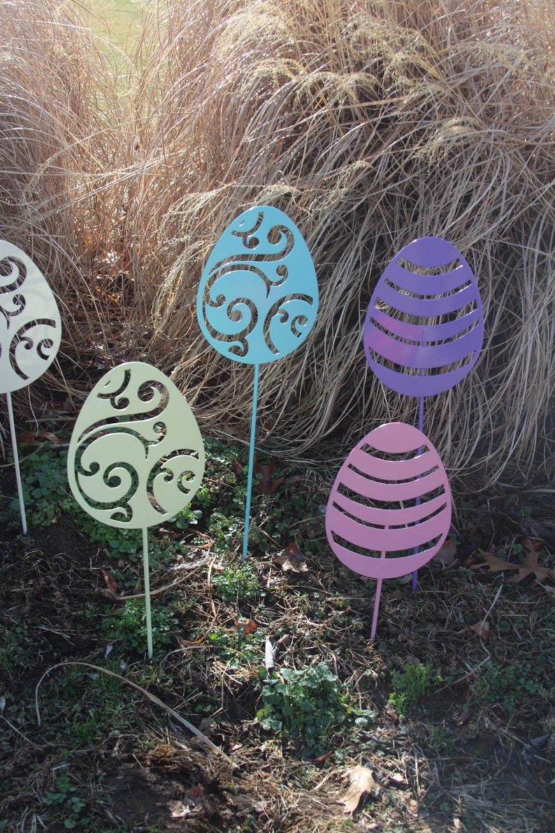 Easter Egg Metal Garden Decor Easter Egg Yard Decorating - Etsy