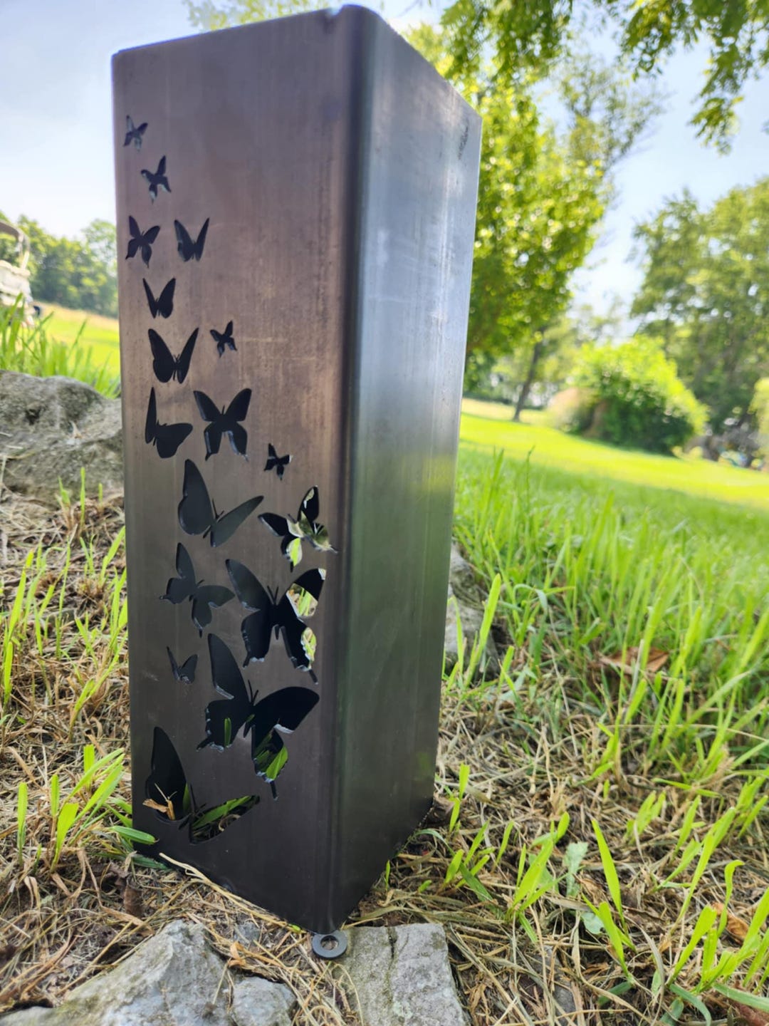 Custom Steel Solar Pathway Light: Butterfly Garden Decor - Etsy