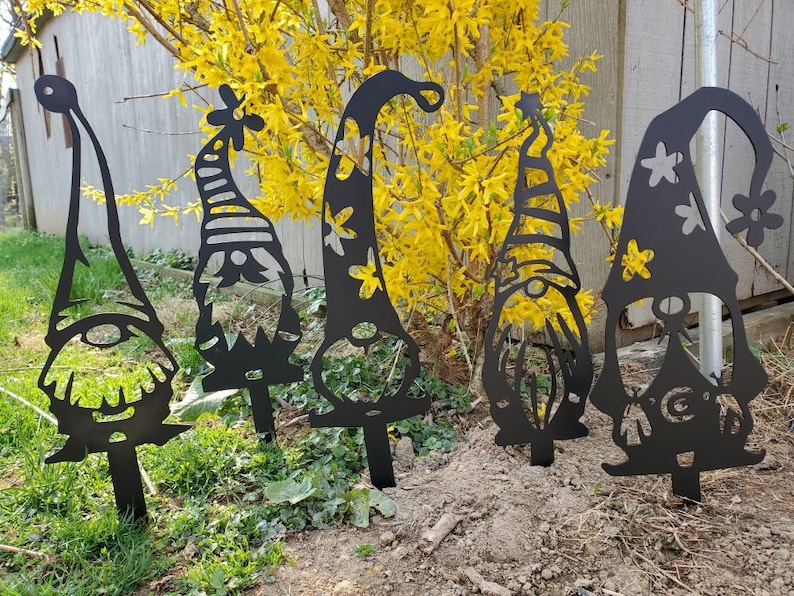 Garden Gnomes, Metal, Individual or Set of 5. 100% Made in the USA - Etsy