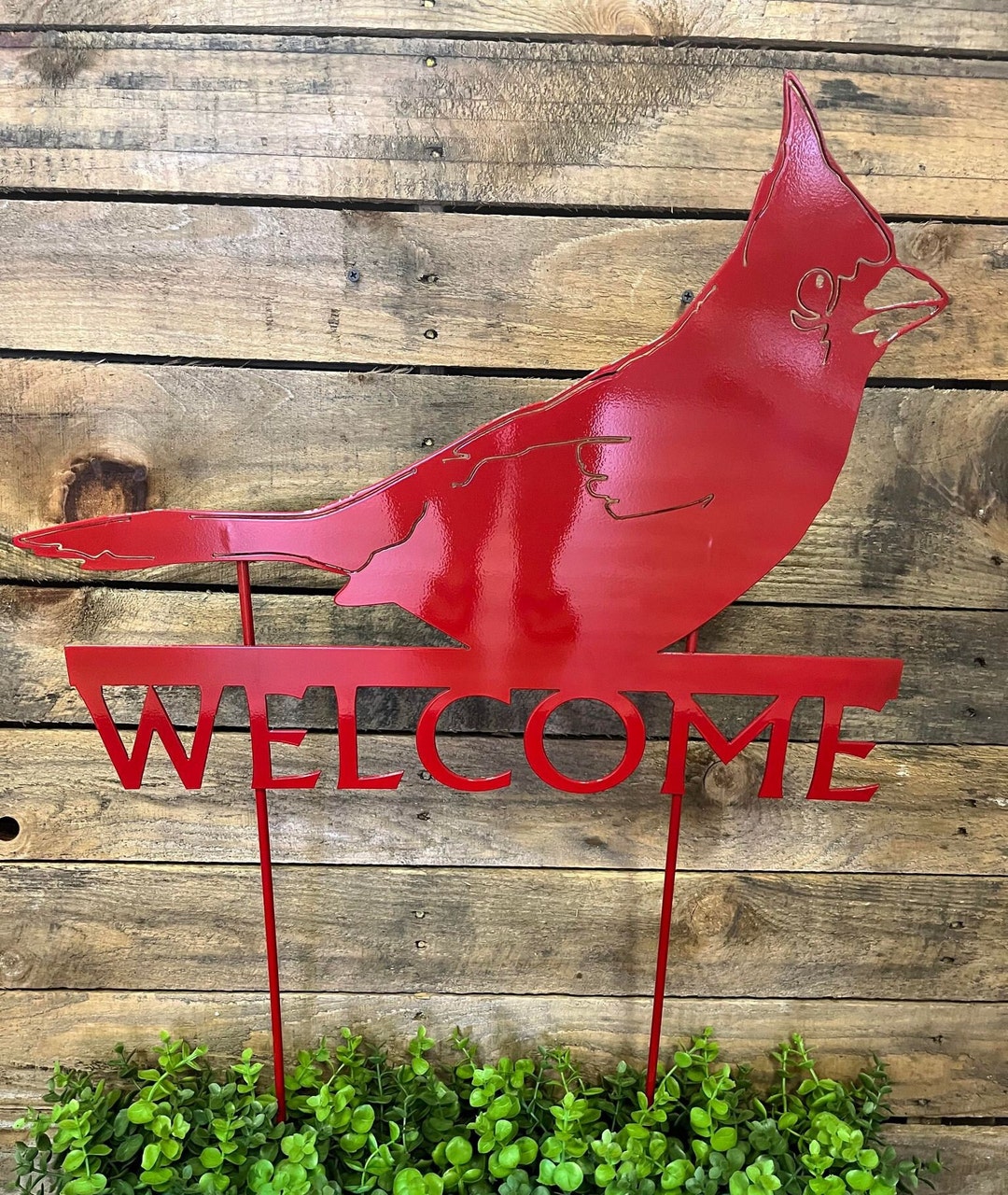 Metal Cardinal Garden Stake, Red Bird, Memorial Stake - Etsy