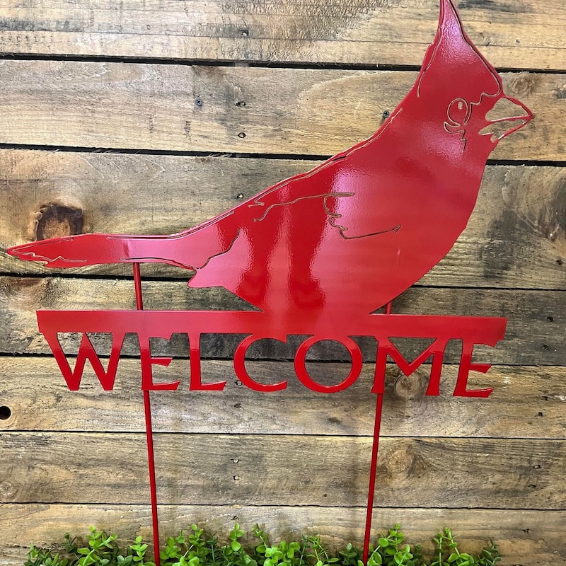 Cardinal Welcome Sign - Etsy
