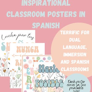Classroom Posters in Spanish, Inspirational Boho Classroom, Classroom ...