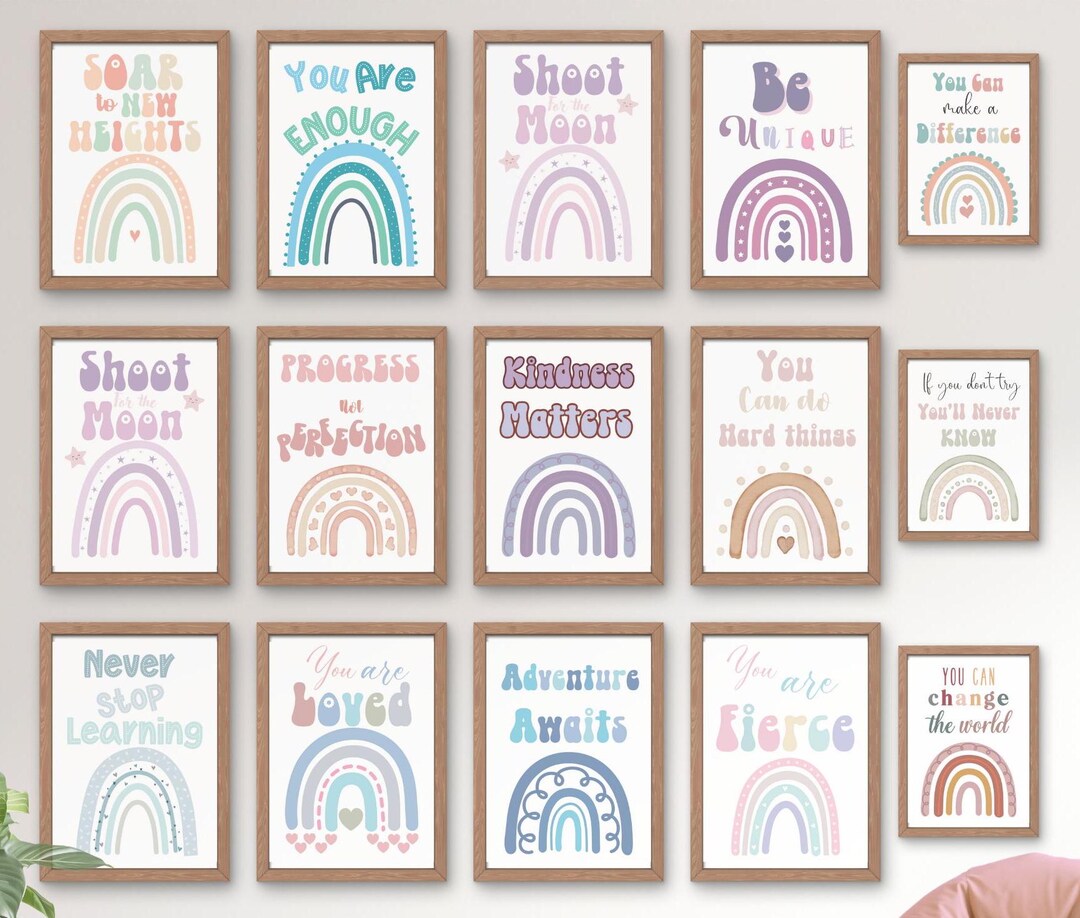 Boho Classroom Decor, English Classroom Posters, Rainbow Inspirational ...