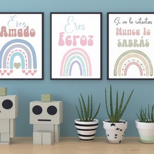 Boho Rainbow Spanish Classroom Posters: Inspirational Decor (digital ...
