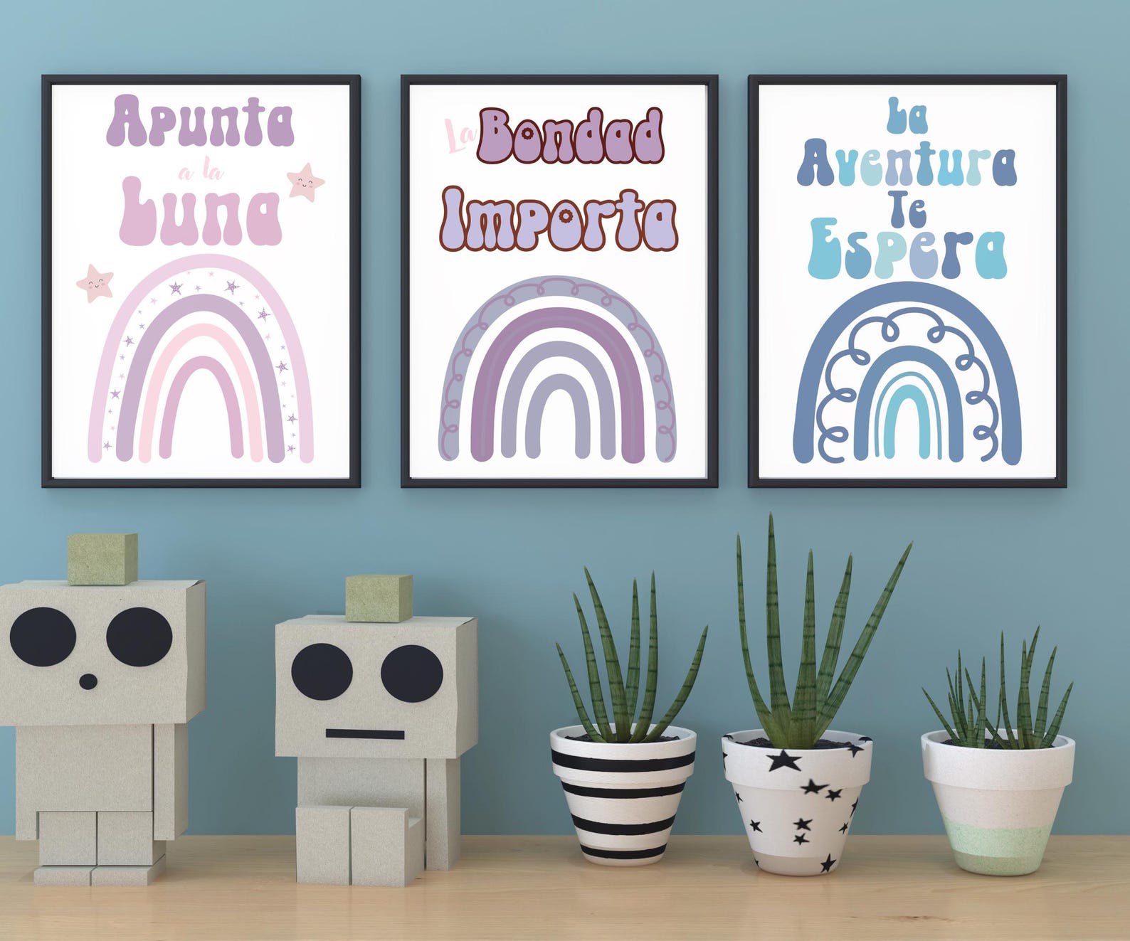 Boho Rainbow Spanish Classroom Posters, Growth Mindset, Digital ...