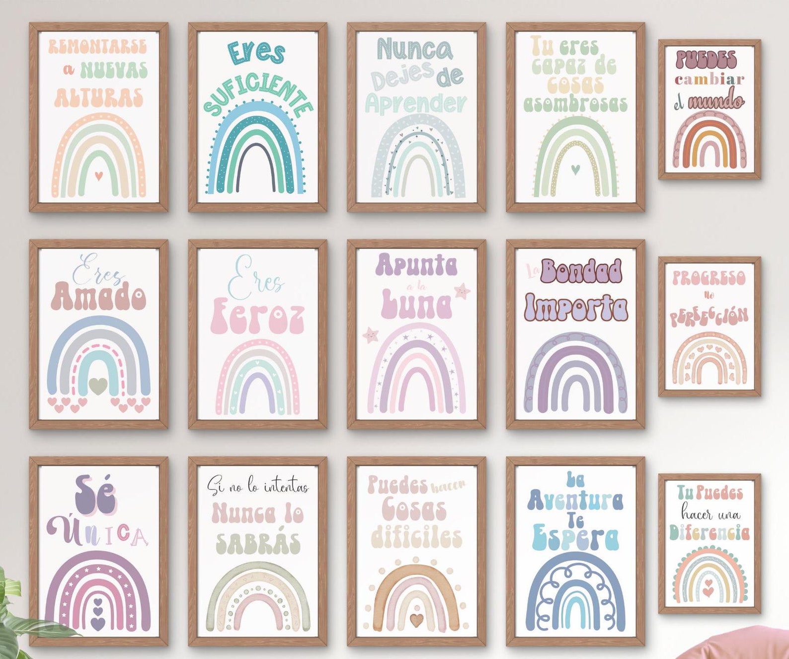 Boho Rainbow Spanish Classroom Posters, Growth Mindset, Digital ...