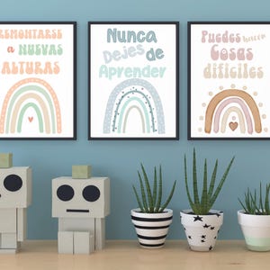 Boho Rainbow Spanish Classroom Posters: Inspirational Decor (digital ...