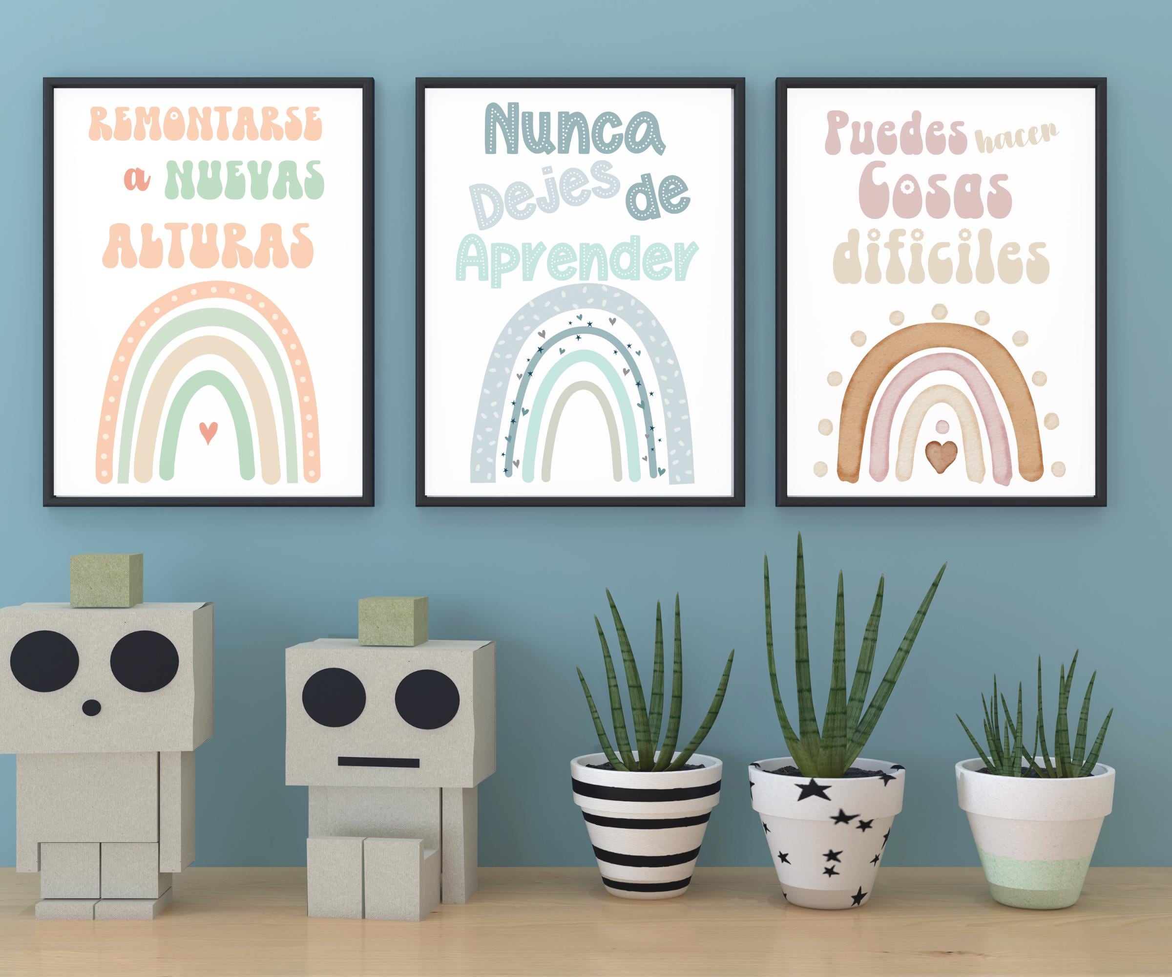 Boho Rainbow Spanish Classroom Posters, Growth Mindset, Digital ...