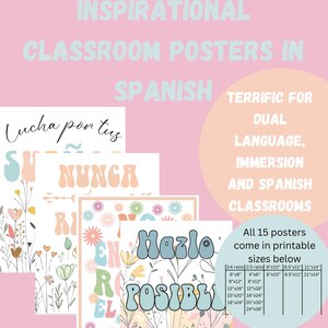 Classroom Posters in Spanish, Inspirational Boho Classroom, Classroom ...