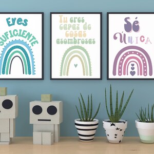 Boho Rainbow Spanish Classroom Posters, Growth Mindset, Digital ...