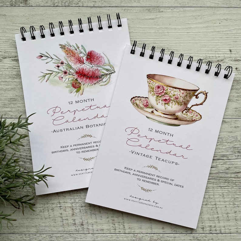 Australian Botanicals Perpetual Calendar Birthday Record Book Nature ...