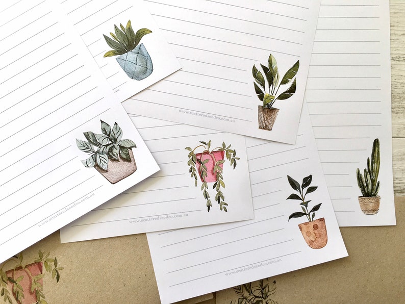POTTED PLANTS Collection 1 Writing Paper Set Pot Plants | Etsy