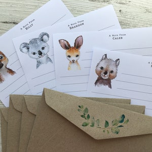 Personalised Writing Paper Set - AUSTRALIAN ANIMALS - Set of 20 ...