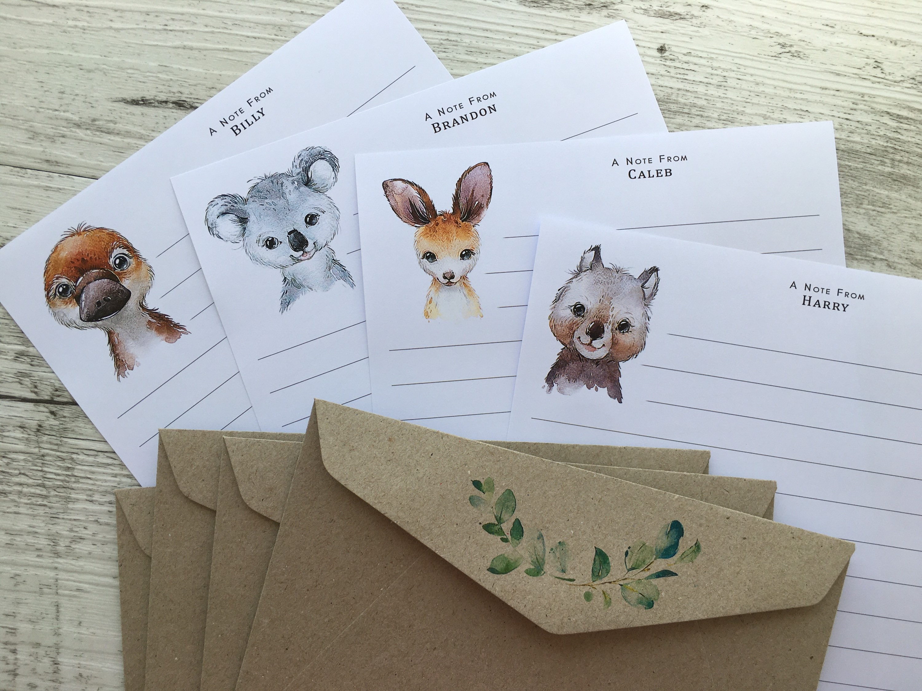 Personalised Writing Paper Set AUSTRALIAN ANIMALS Set of - Etsy Australia