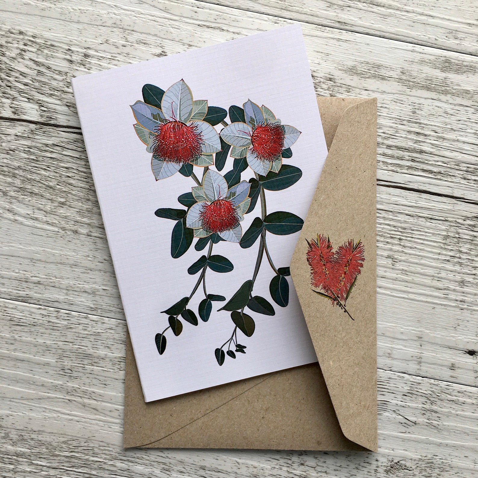 AUSTRALIAN NATIVE FLORA Cards Set of 4 - Mini or Regular Size Card Set ...