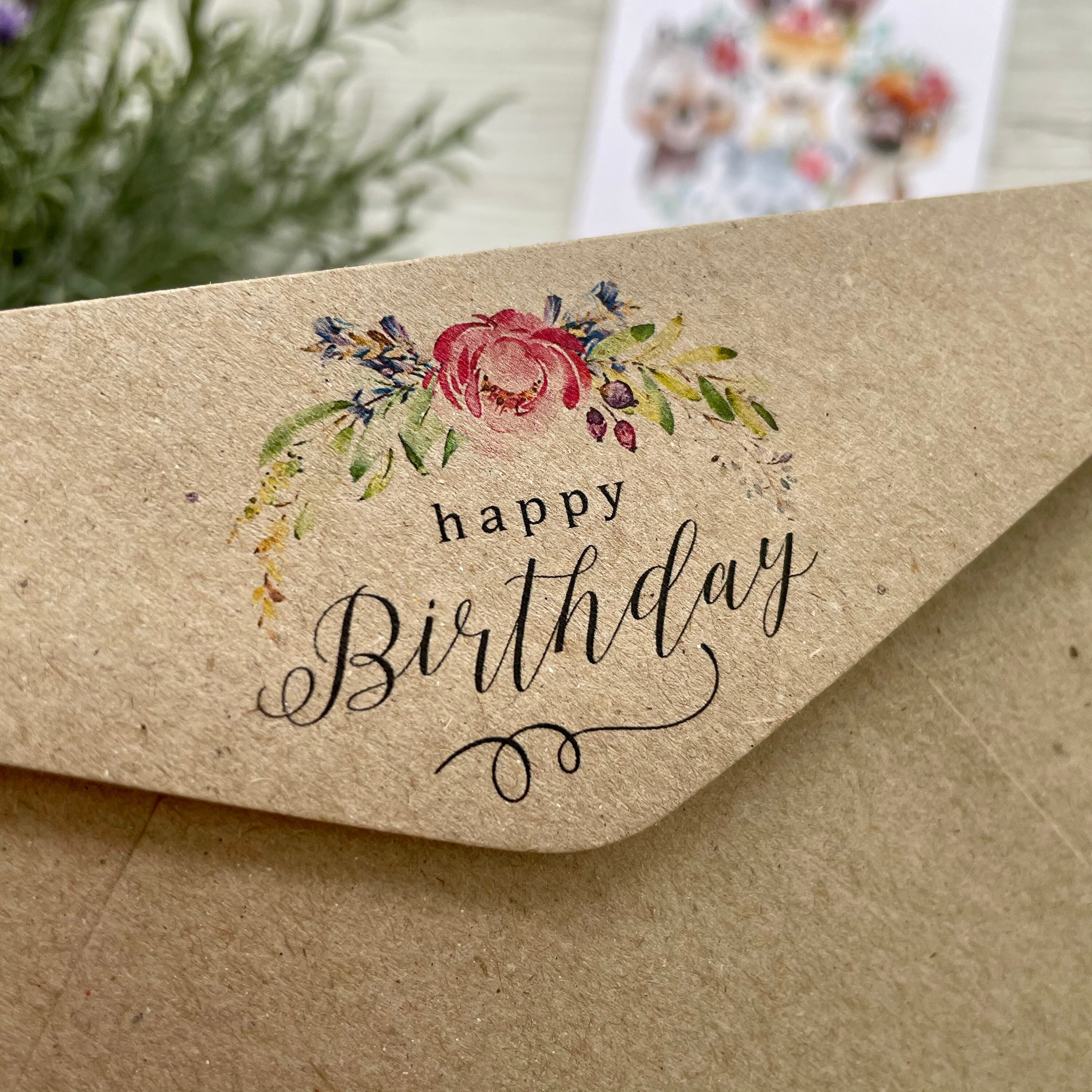 AUSTRALIAN ANIMALS Floral or Leaves Birthday Cards Set of 4 | Etsy