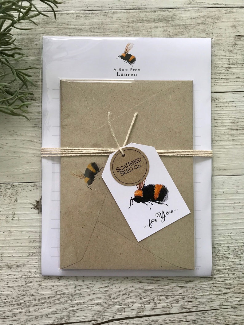 Personalised Writing Paper Set BUMBLE BEE Set of 20 Bee - Etsy