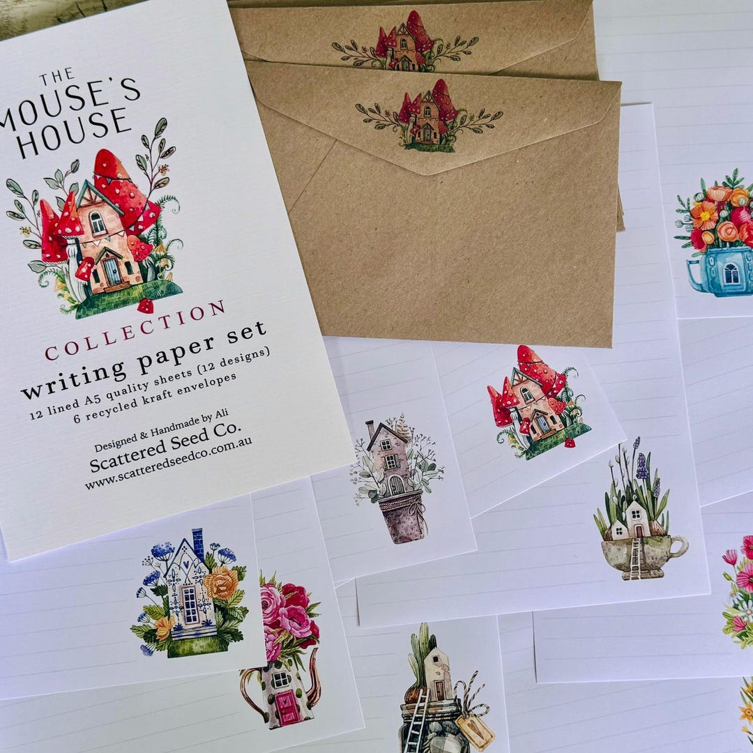 The MOUSE'S HOUSE Collection Writing Paper Set - Mini Houses Themed ...