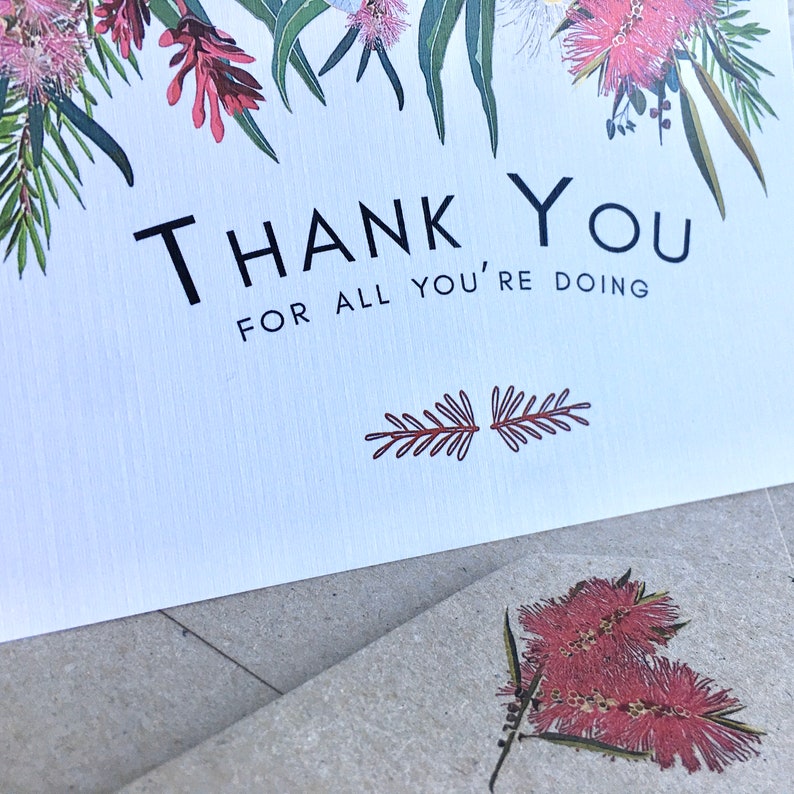 Thank You Cards AUSTRALIAN NATIVE Flora Cards - Australian Flower Thank ...