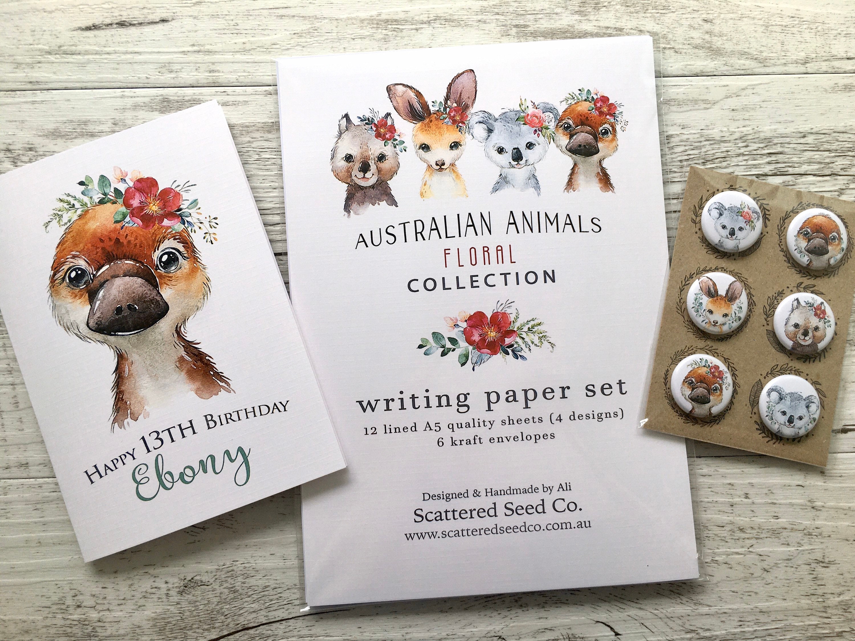 AUSTRALIAN ANIMALS Floral and Leaves Writing Paper Set Koala - Etsy ...