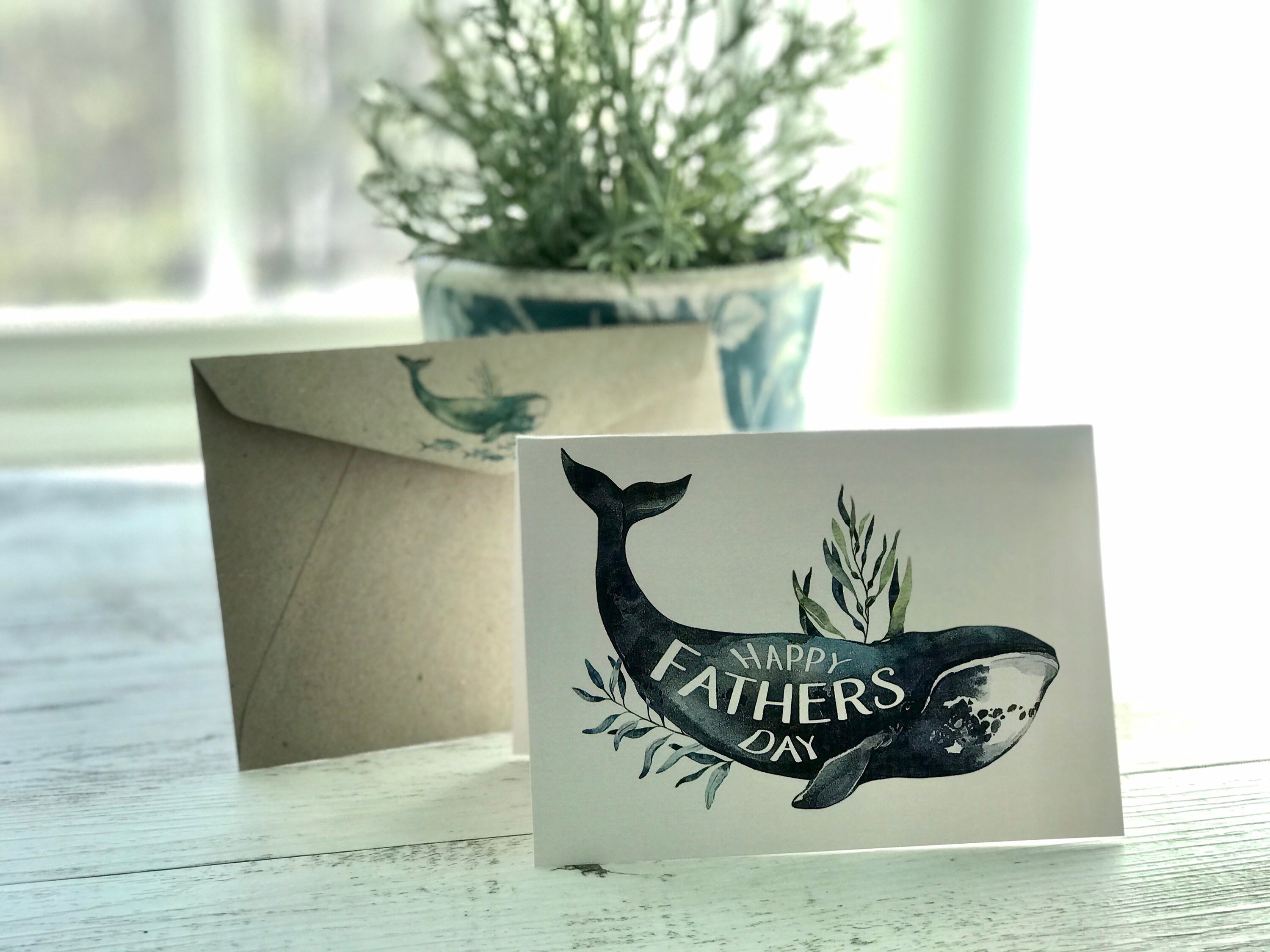 Fathers Day WHALE Card Dad With Love FATHERS DAY - Etsy Australia