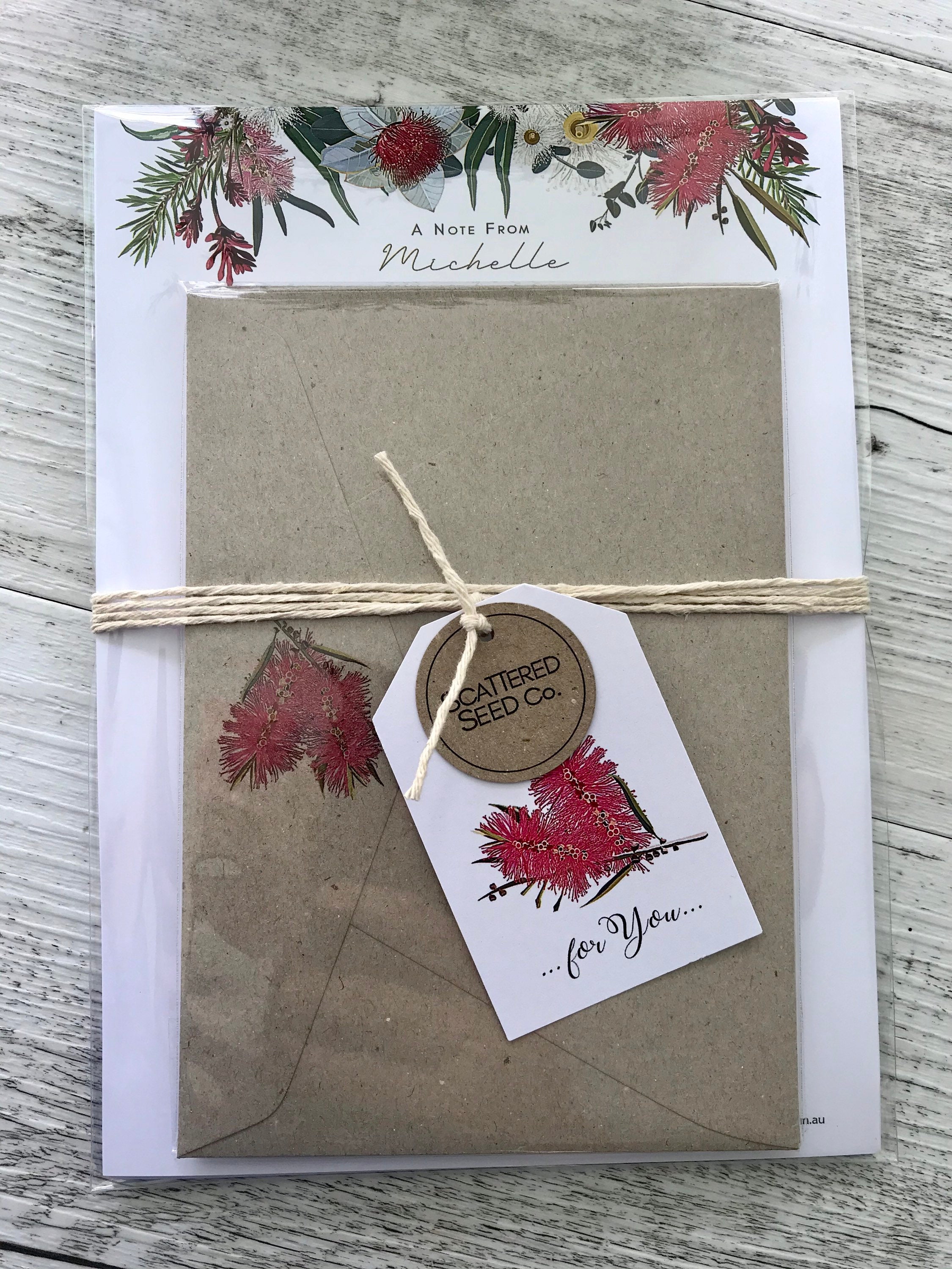 Personalised Writing Paper Set - AUSTRALIAN NATIVE FLORA - Set of 20 ...
