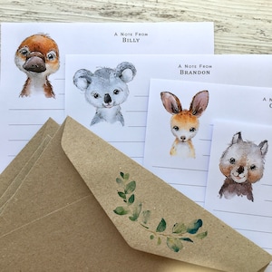 Personalised Writing Paper Set - AUSTRALIAN ANIMALS - Set of 20 ...